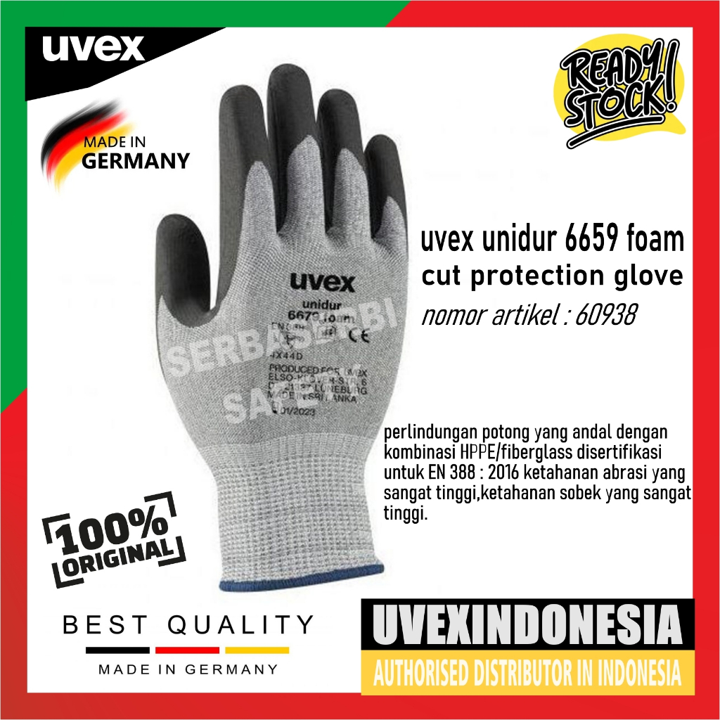 Jual SARUNG TANGAN UVEX CUT PROTECTION UVEX UNIDUR 6659 FOAM 60938 ...