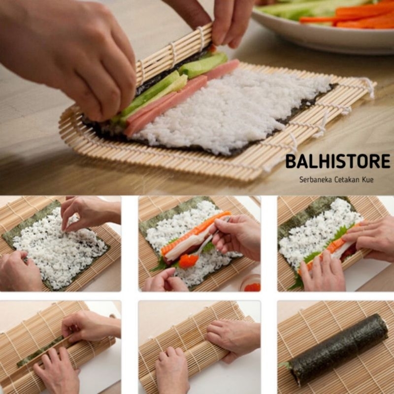 Jual Tikar Bambu Sushi Roll / Alas Bambu Tatakan Piring Alas Teko ...