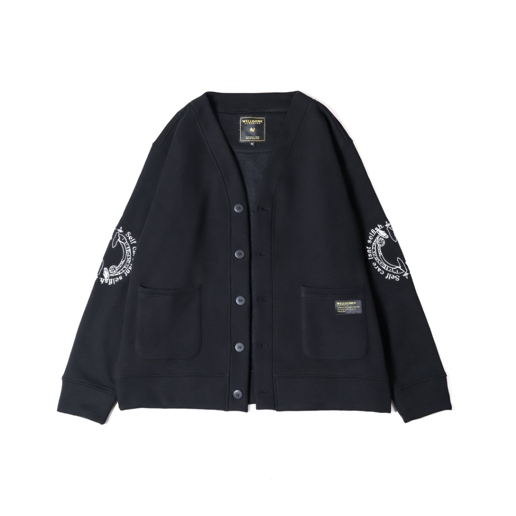 Jual Welldone Sweatshirt Cardigan 280 Gsm - Selfish Black Unisex ...