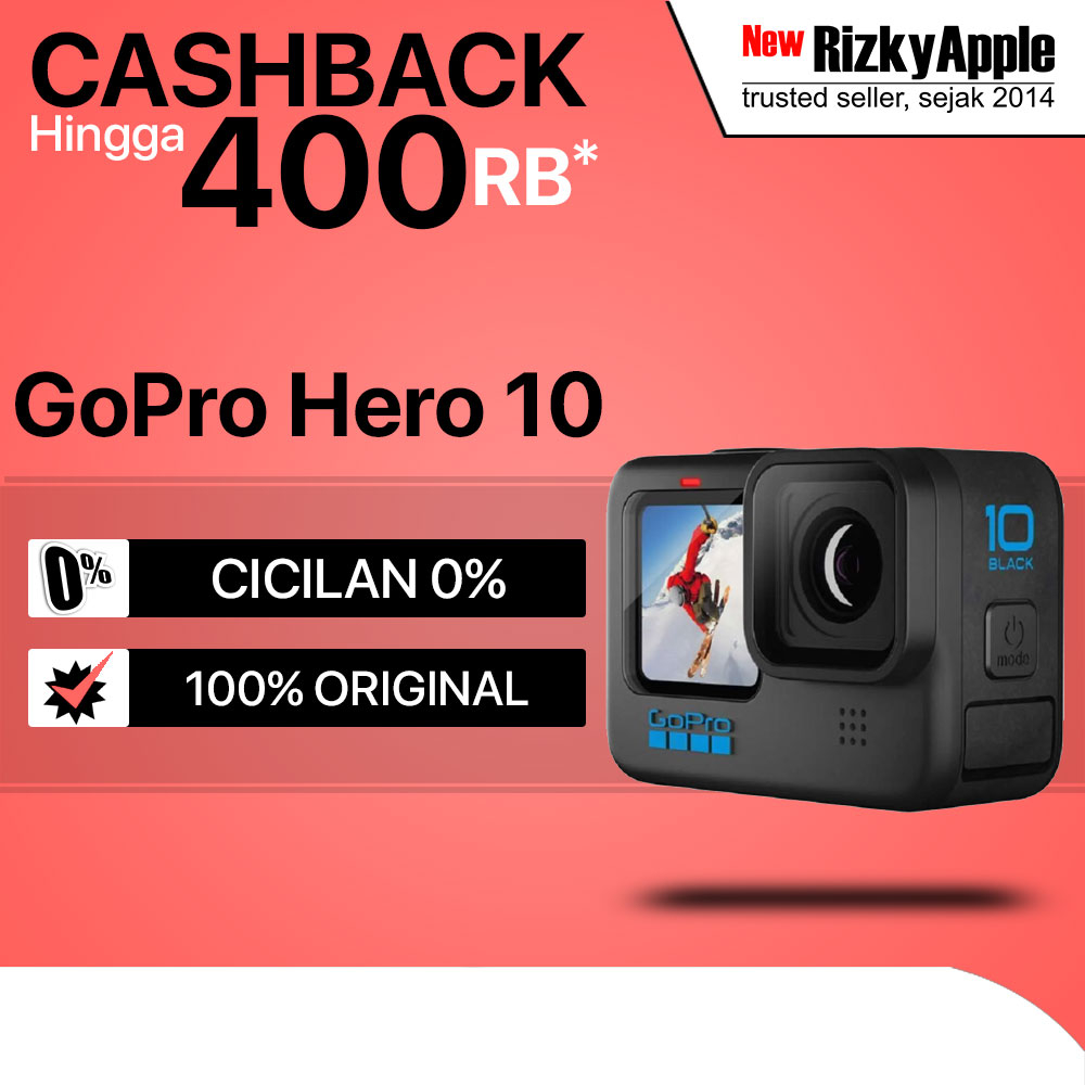 Jual Gopro® Camera HERO 10 5K BLACK 2021 GARANSI RESMI TAM bukan MAX ...