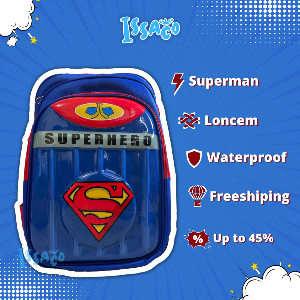 Jual ISSACO Tas Ransel Anak 3D Sekolah SD Karakter Superhero | Shopee ...