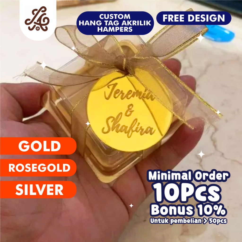 Jual Label Akrilik Hampers Custom | Tag Akrilik Hiasan Hampers | Hang ...