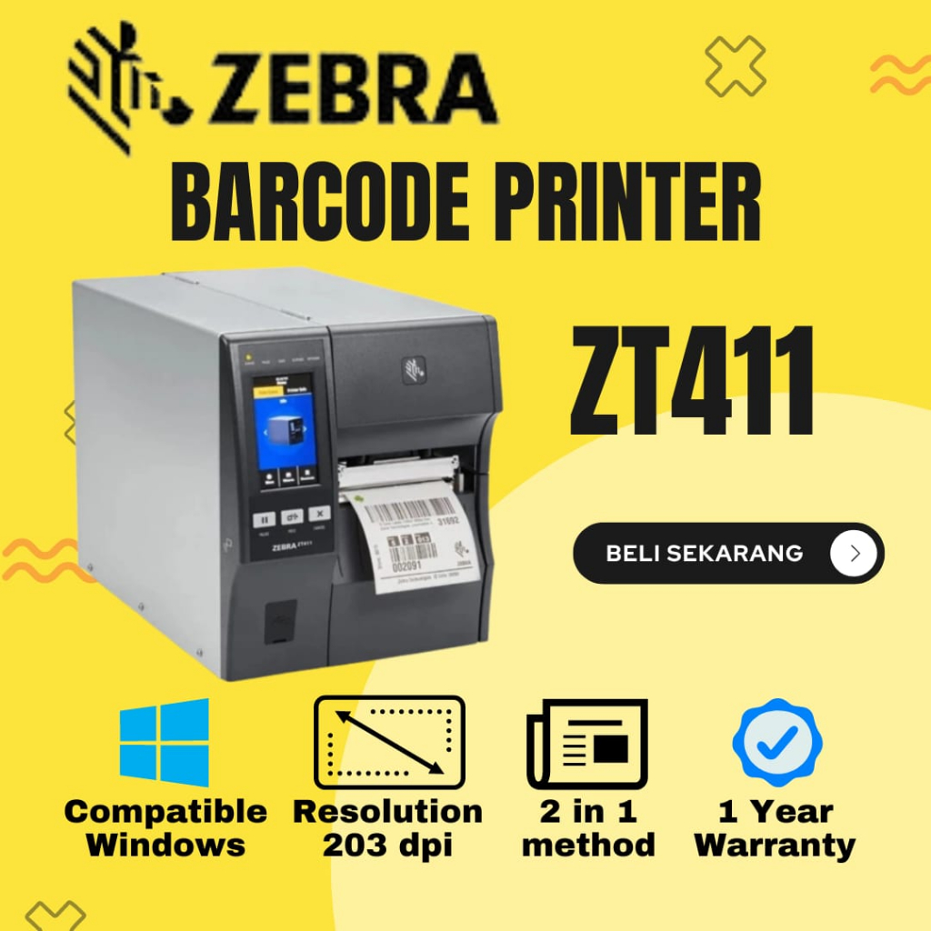 Jual PRINTER BARCODE ZEBRA ZT411 (Industrial) | Shopee Indonesia