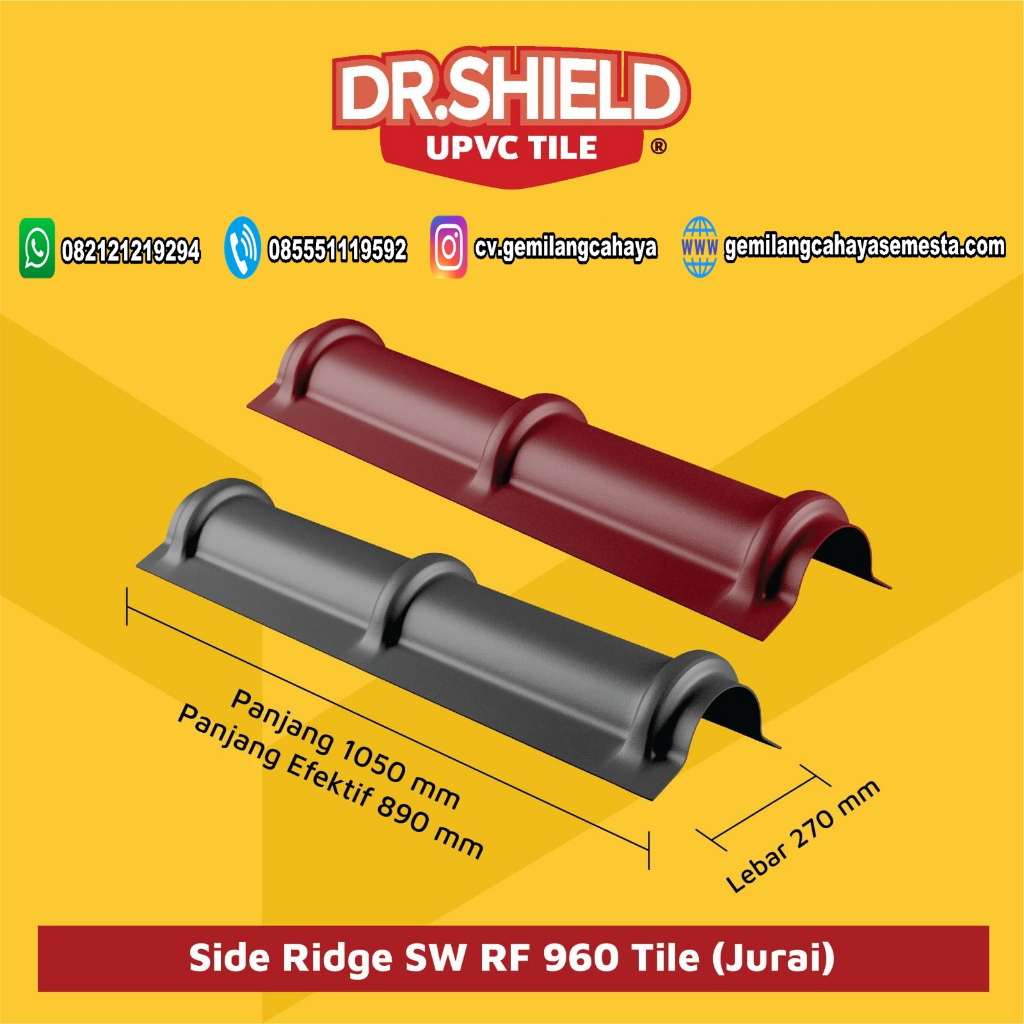 Jual Side Ridge RF-960 TILE / Nok Samping / Wuwung / Atap UPVC | Shopee ...