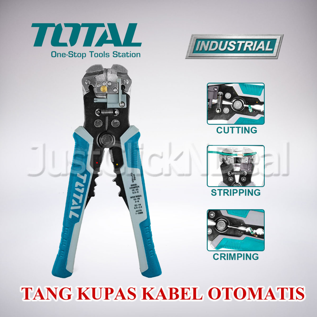 Jual TOTAL Tang Kupas Potong Kabel Krimping Skun Crimping Automatic ...