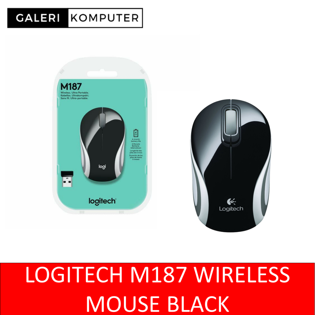 Jual LOGITECH M187 WIRELESS MOUSE BLACK | Shopee Indonesia