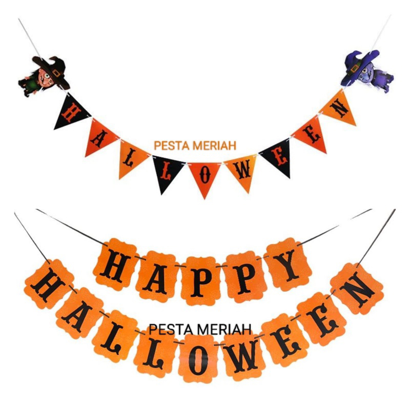 Jual BANNER HAPPY HALLOWEEN / BUNTING FLAG HAPPY HALLOWEEN / TULISAN ...