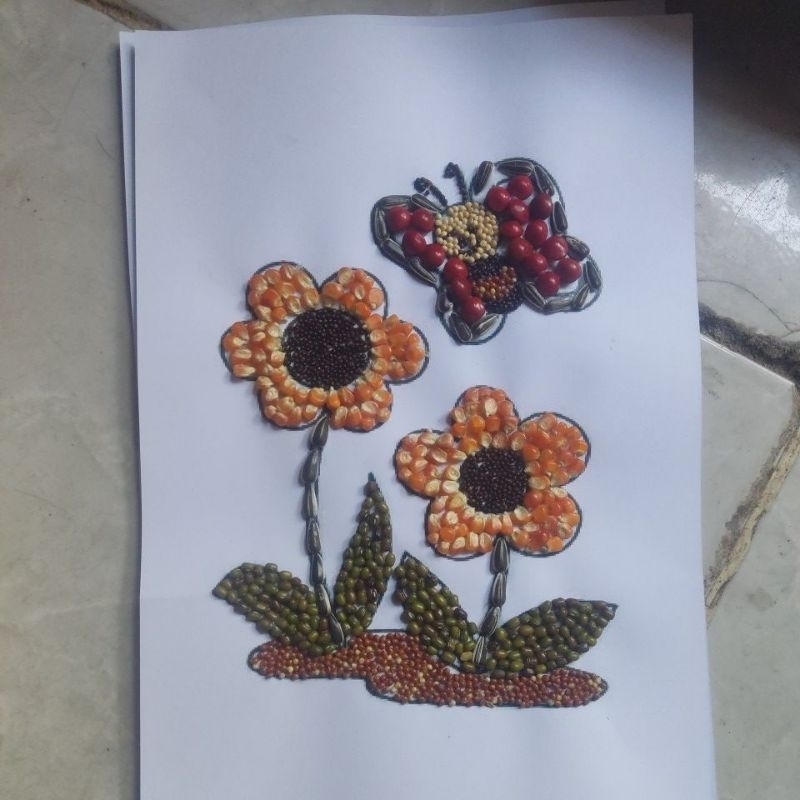 Jual Lukisan kolase biji Bunga kupu | Shopee Indonesia