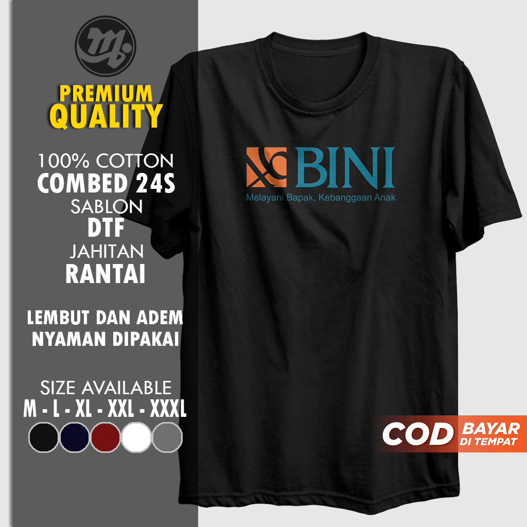 Jual Kaos Parodi Plesetan Logo Brand Merk Bini BNI Pria Cowo Distro ...