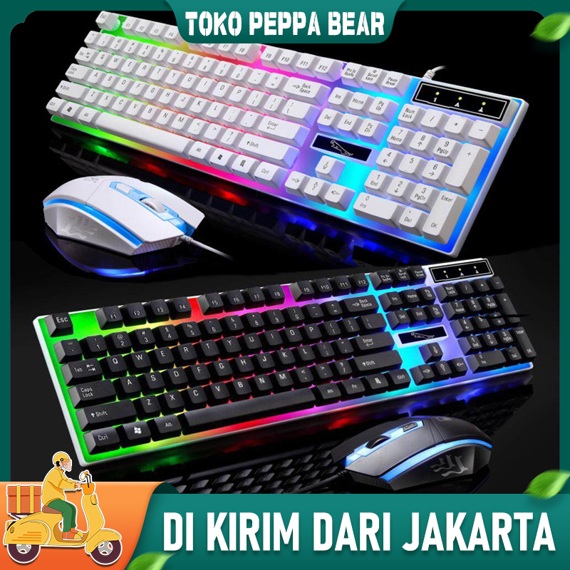 Jual keyboard mouse 1 paket gaming mechanical RGB led /1 set keyboard ...