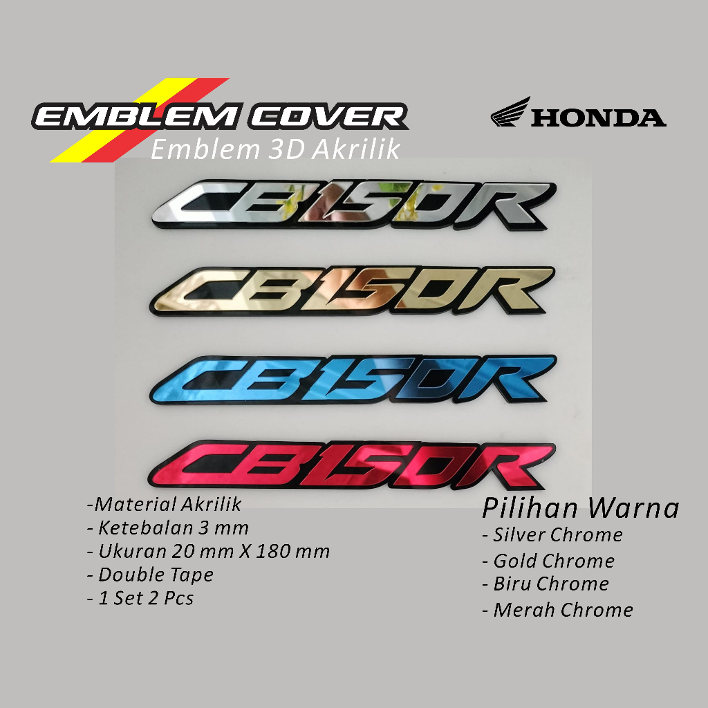 Jual EMBLEM CB 150R LOGO TIMBUL 3D BUKAN STIKER GOLD , SILVER , BIRU ...