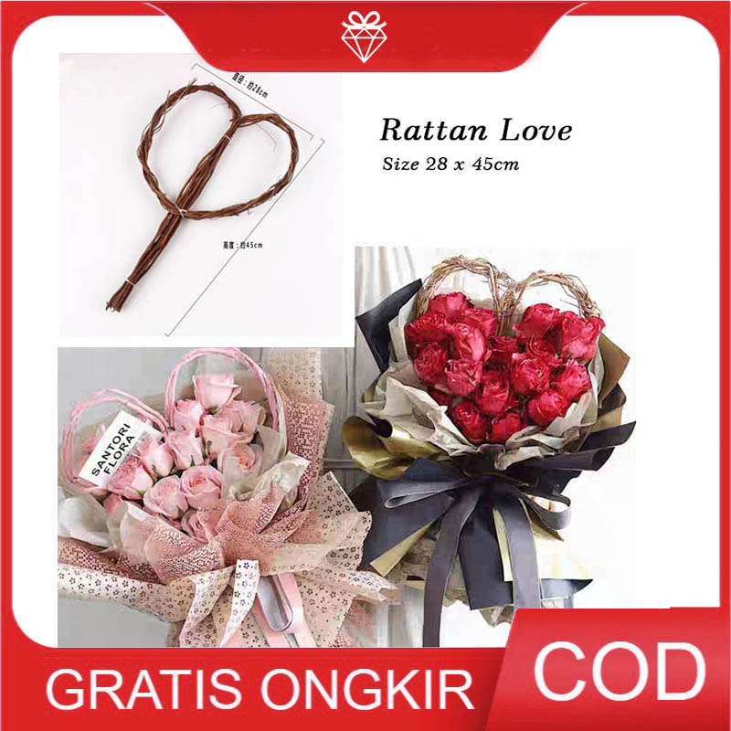Jual Korean Rattan Heart - Kayu Rotan Love - Acc Rangkai Bunga LL015 ...