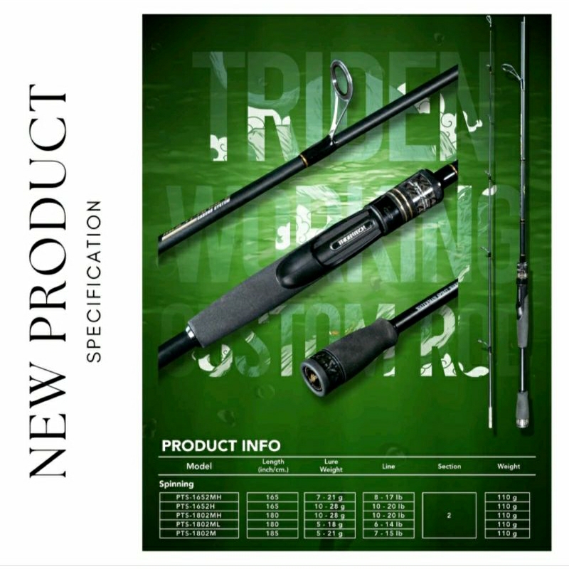 Jual Joran Spinning Tridentech Panthera 165MH/165H/180ML/180M/180MH ...