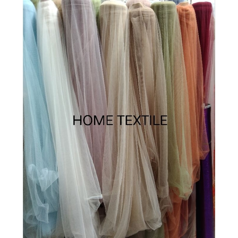 Jual kain tile polos kain soft tulle -halus lembut - tile polos premium ...