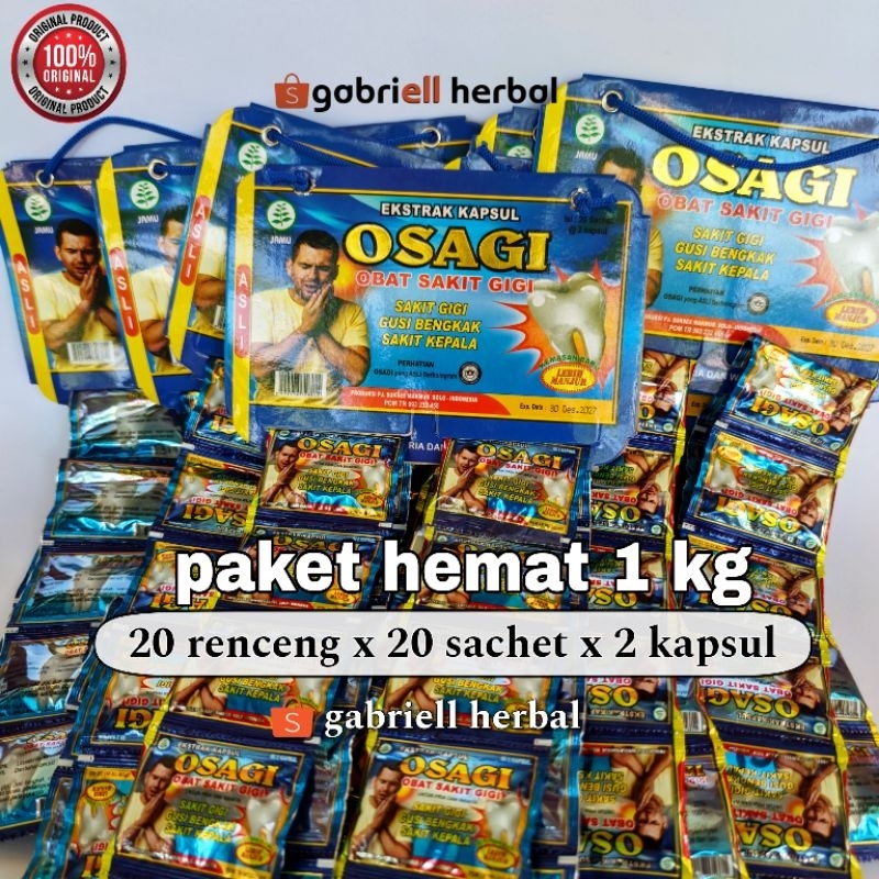 Jual OSAGI 20 RENCENG PAKET 1 KG ORIGINAL herbal sakit gigi + gusi ...