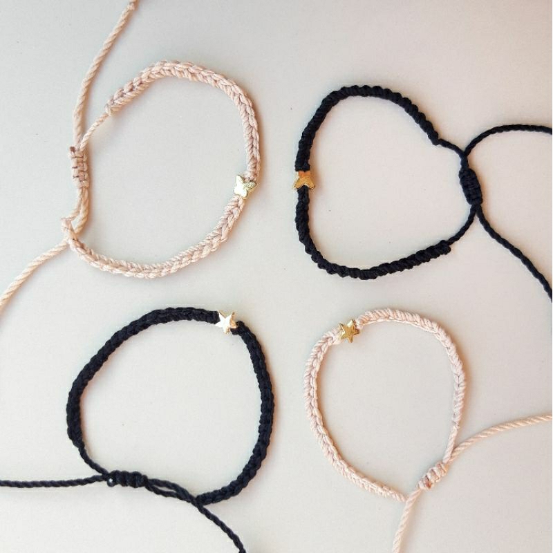 Jual GELANG RAJUT SIMPLE MANIK MINI SHINE/GELANG COUPLE/GELANG ...