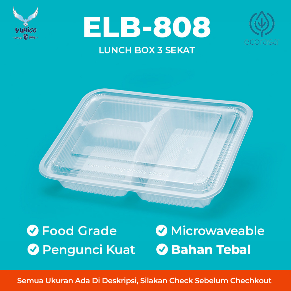 Jual Lunch Box Ecorasa Ramah Lingkungan Oxium ELB-808 (100 Pcs ...