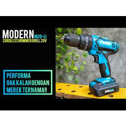 Jual MESIN BOR CAS BATERAI MODERN M20Li IMPACT DRILL 20VOLT bor kayu ...