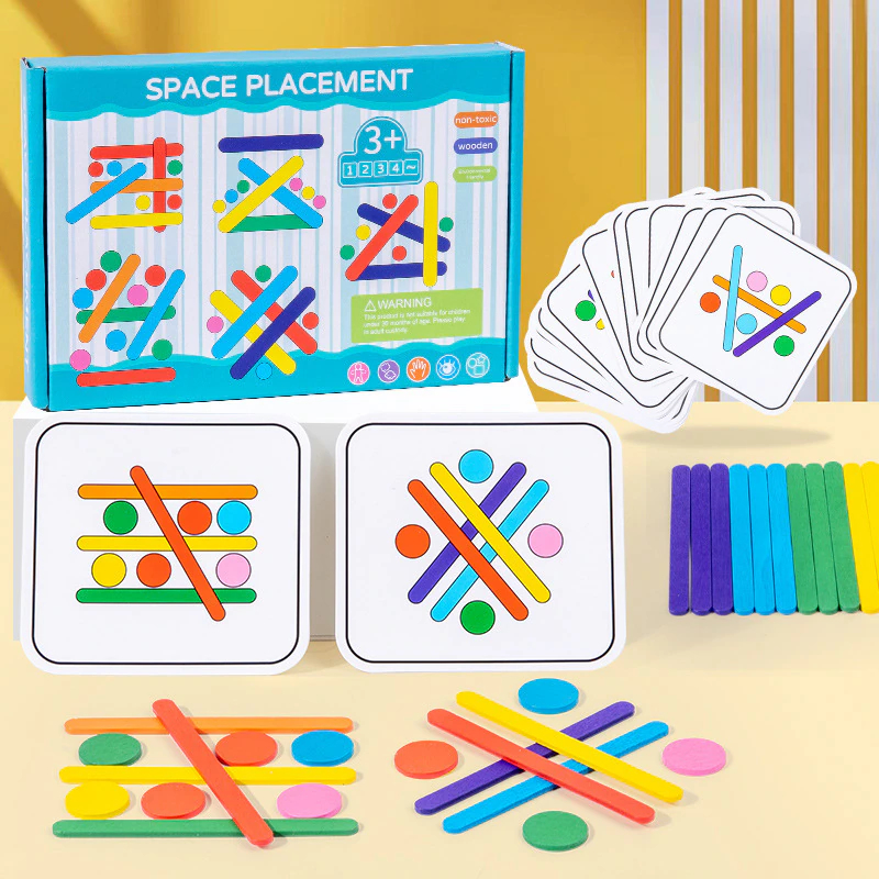 Jual Space Placement Mainan Edukasi Asah Otak Anak Susun Pola Stik Warna dengan Kartu | Shopee ...