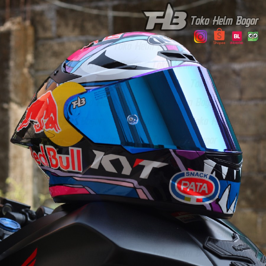 Jual KYT TT Course Batianini 2022 repaint visor BLUE spoiler 3D SMOKE ...