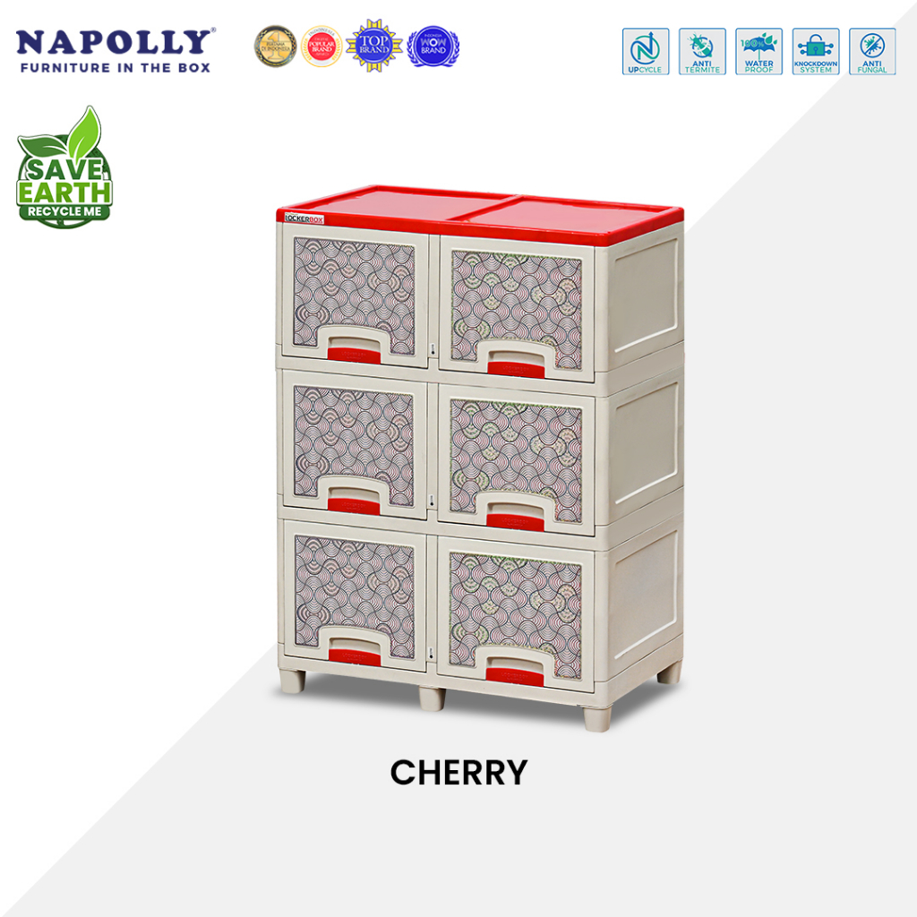 Jual Napolly Locker Box 3 ssn 6 ruang penyimpanan motif transparan dan ...