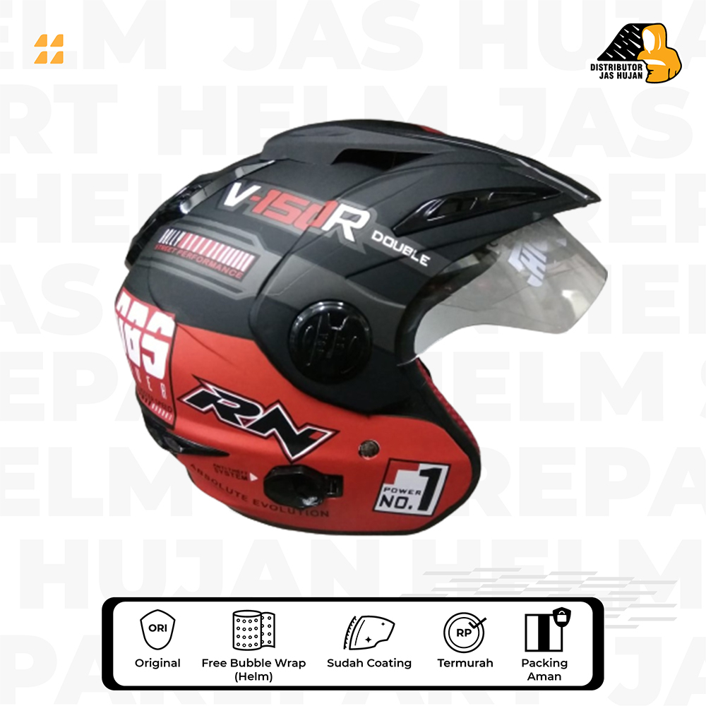 Jual Helm RN Double Visor motif DBS Black | Shopee Indonesia
