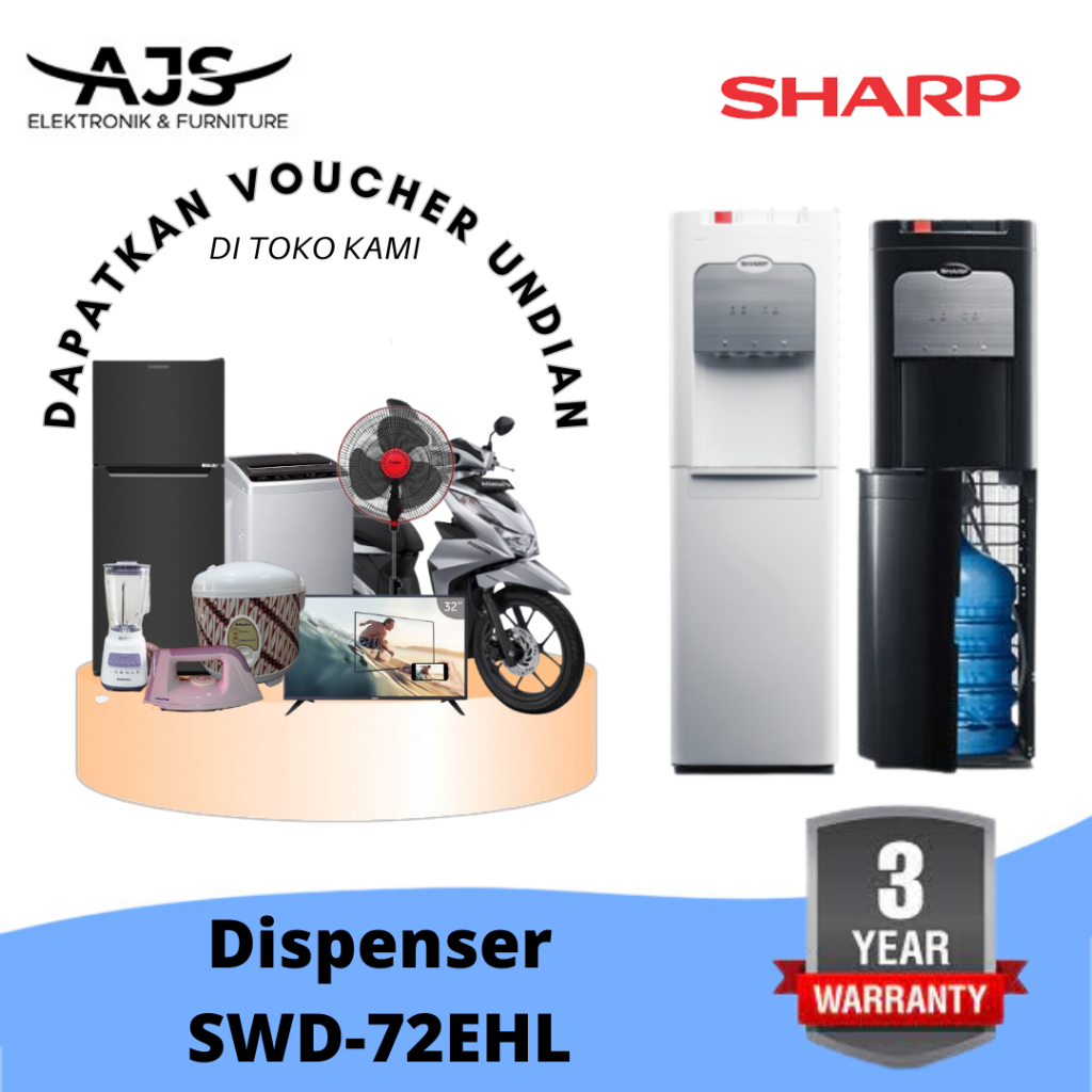 Jual Water Dispenser SHARP Galon Bawah SWD-72EHL-BK Bottom Loading ...