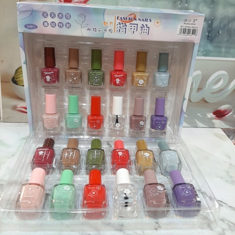 Jual Kutek Kuku / Cat Kuku / Kutek Harga Per 1 Box Isi 24 Pcs | Shopee ...