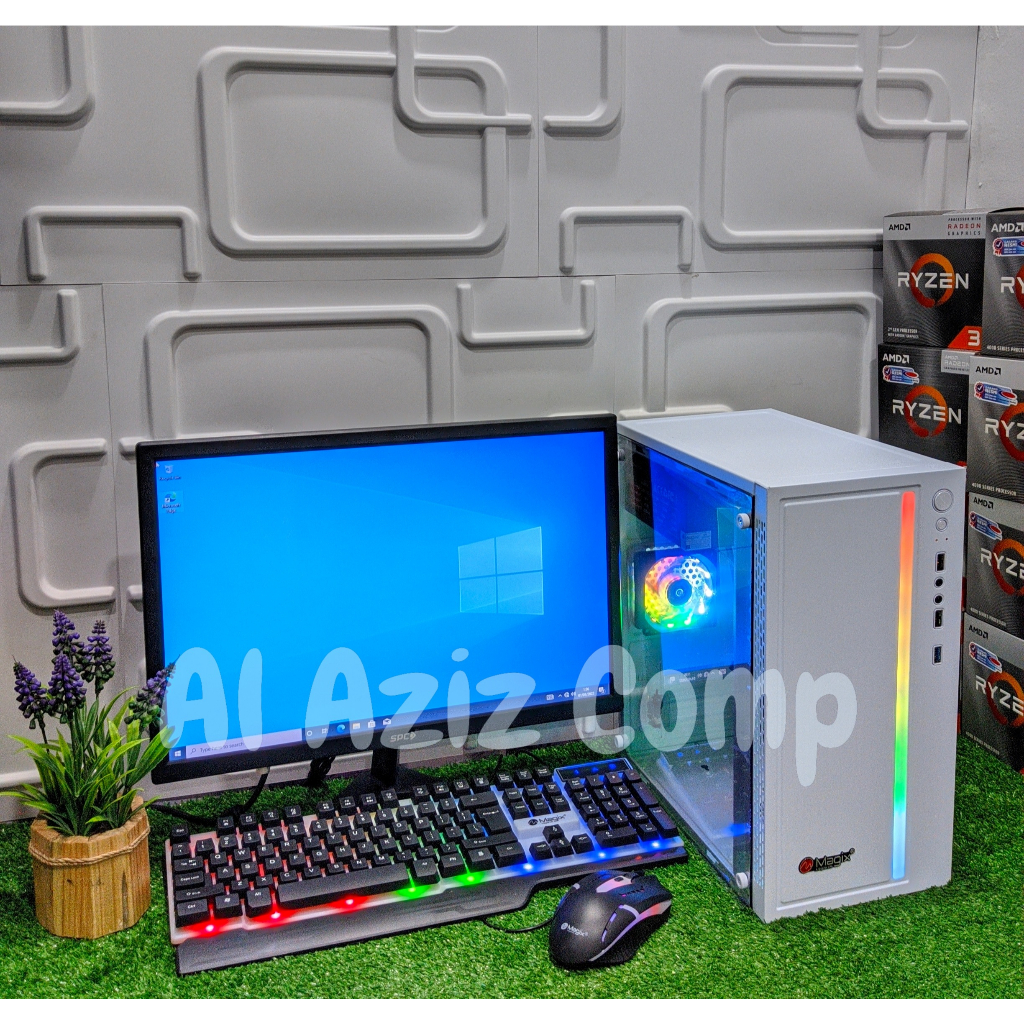 Jual PC Cpu Rakitan Fullset Siap Pakai Intel Core i7 3770 RAM 16gb SSD 256gb Monitor 19 Inci Wi ...