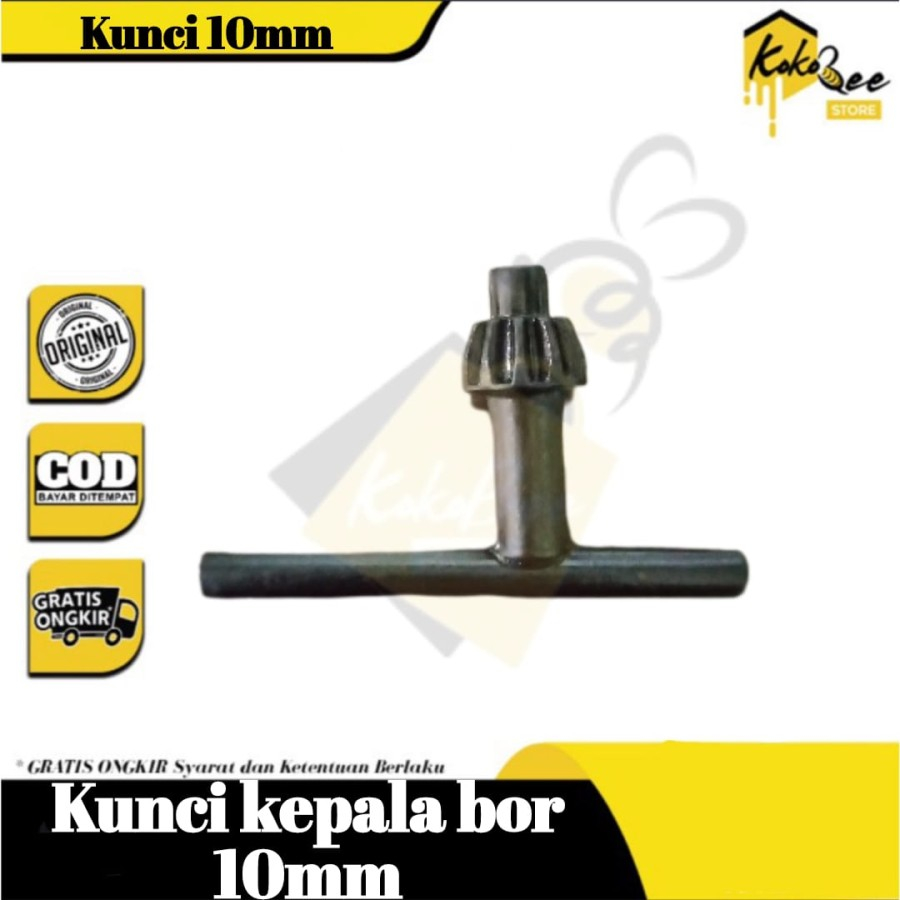 Jual Kunci kepala bor 10mm - Key 10mm for chuck key 10 mm pengunci ...