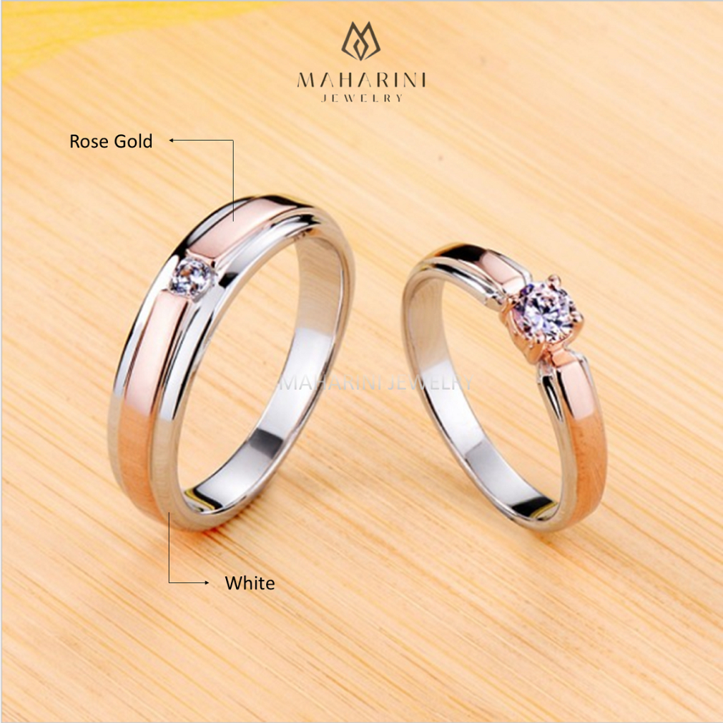 Jual Cincin Nikah Kawin Lamaran Couple Tunangan Perak Palladium ...