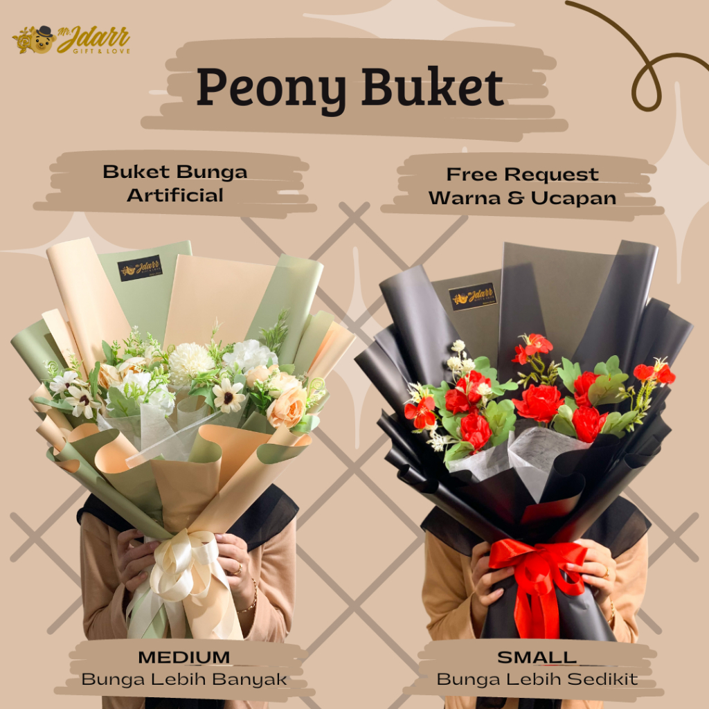 Jual Buket Bunga Artifcial Peony Bouqet Hadiah Wisuda Kado Ulang Tahun ...