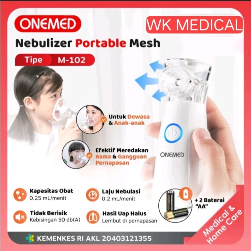 Jual Onemed nebulizer portable M 102 mesh nebulizer alat terapi uap ...