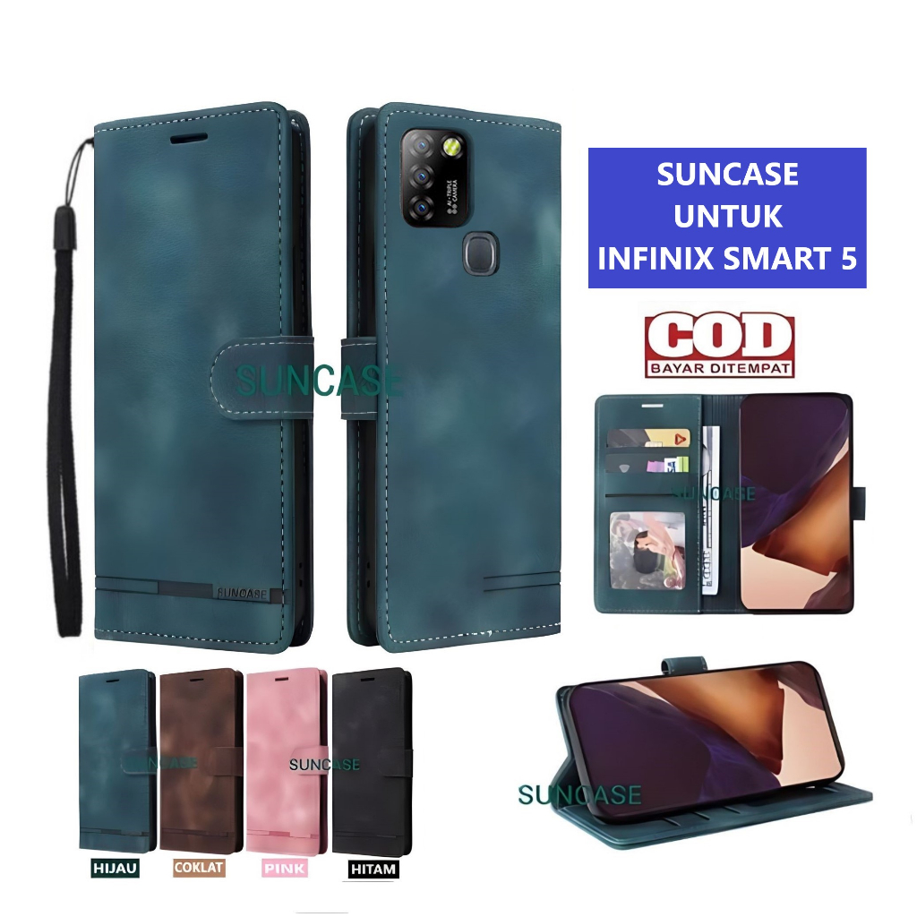 Jual Casing INFINIX SMART 5 model flip buka tutup case kulit ada tempat ...