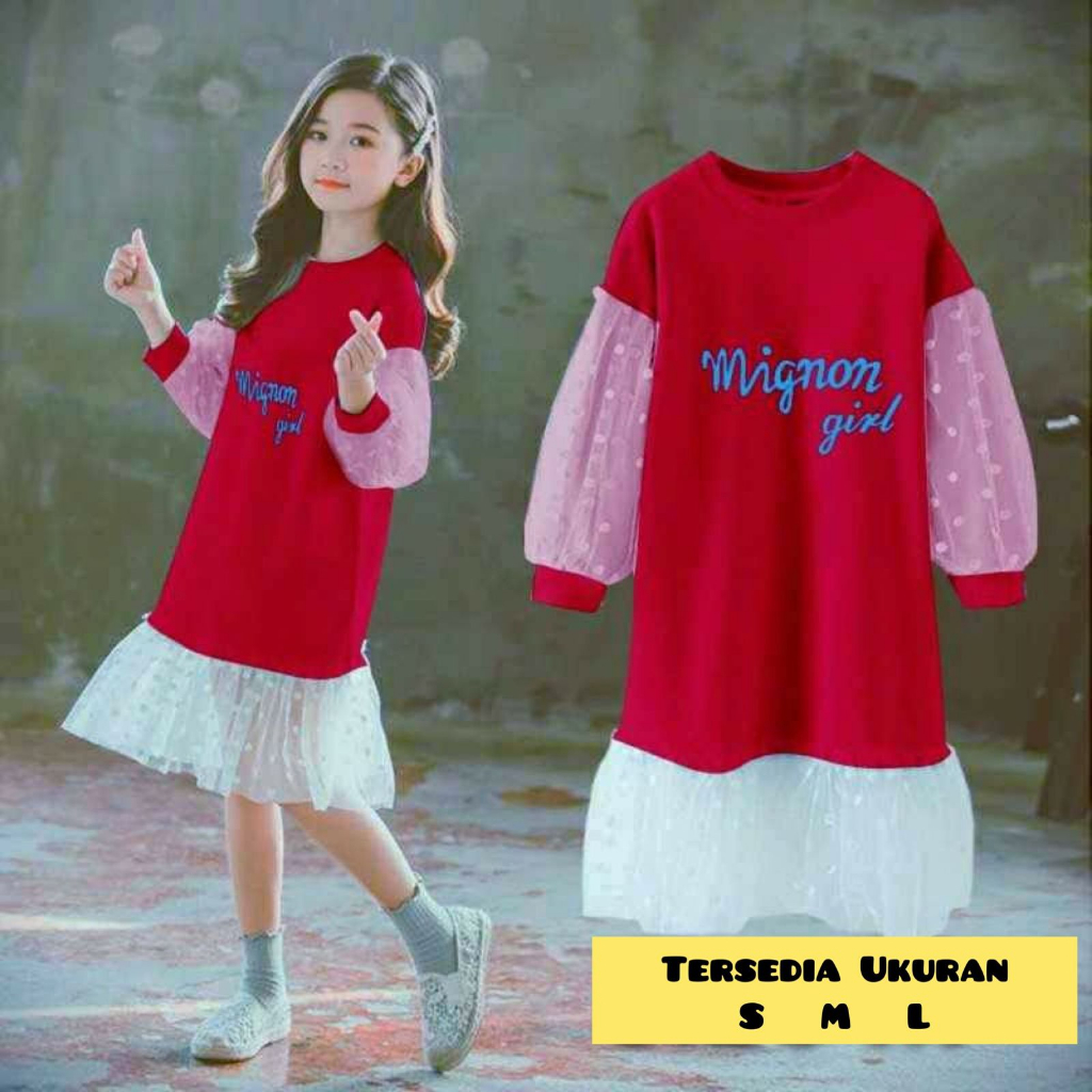 Jual Dress Anak Korean Style Umur 2-12 Tahun Model Tangan Balon Tile ...
