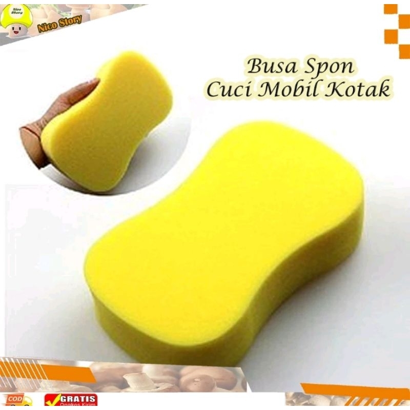Jual Sponge Busa Cuci Mobil Motor Piring Kuning Busa Foam Wash Tebal ...