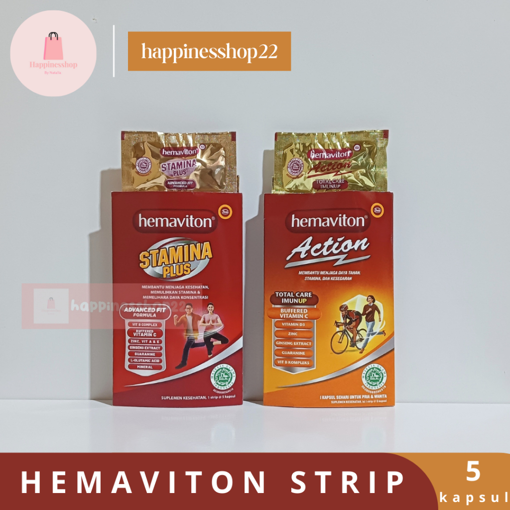 Jual Hemaviton Stamina Plus | Action Strip Isi 5 Kapsul | Shopee Indonesia
