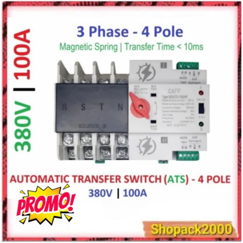 Jual Ats 3 phase 100 Ampere 125/4P 380v Automatic Transfer Switch (PlN ...