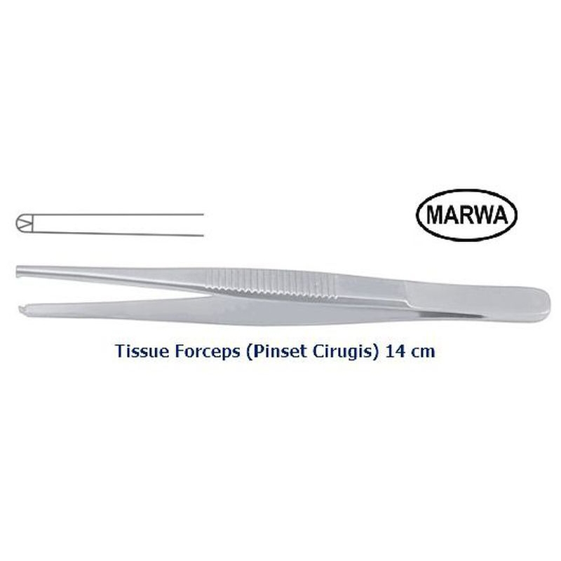Jual Pinset Chirugis 14cm Marwa / Pinset Cirugis / Tissue Forcep ...