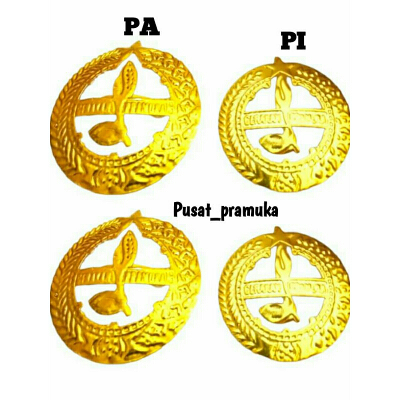 Jual Pin bros tanda topi pramuka pembina putra dan putri bahan kuningan ...