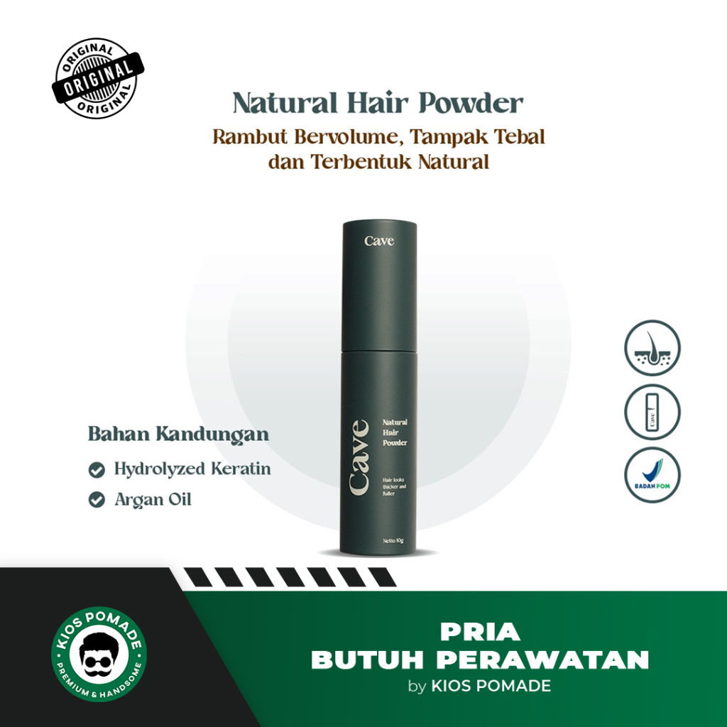 Jual CAVE Natural Hair Powder Spray Bedak Rambut Pria | Shopee Indonesia