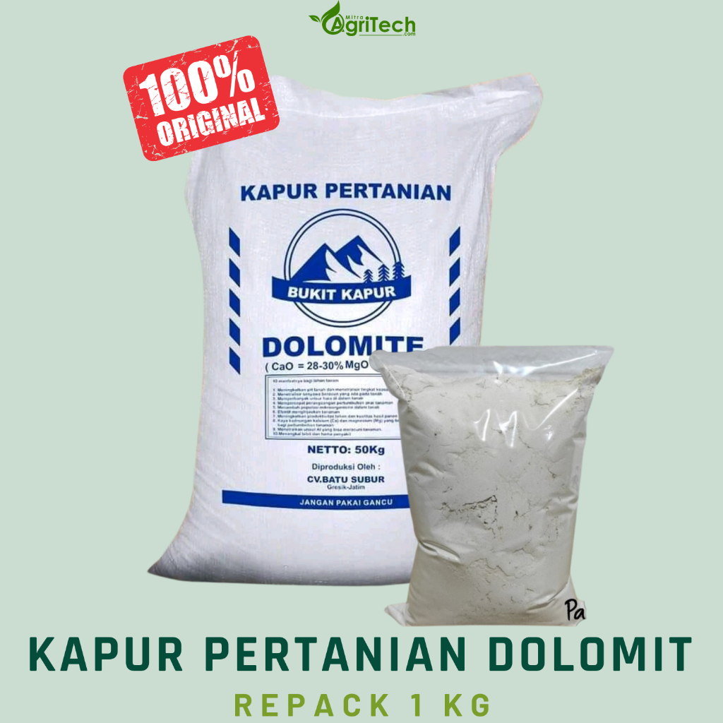 Jual PUPUK DOLOMITE KEMASAN REPACK 1 KG KAPUR PERTANIAN DOLOMIT ...
