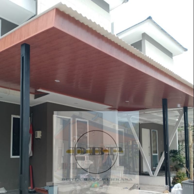 Jual kanopi baja ringan atap spandek + plafon pvc + talang air dalam ...