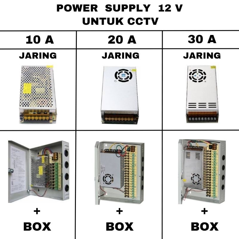 Jual POWER SUPPLY ( 12 VOLT ) 10A - 20A - 30A UNTUK CCTV ( TERSEDIA ...