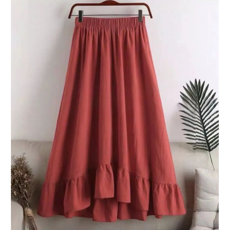 Jual Rok Payung /Rok Bahan Crinkle Airflow Terbaru /Rok Panjang Preasi ...