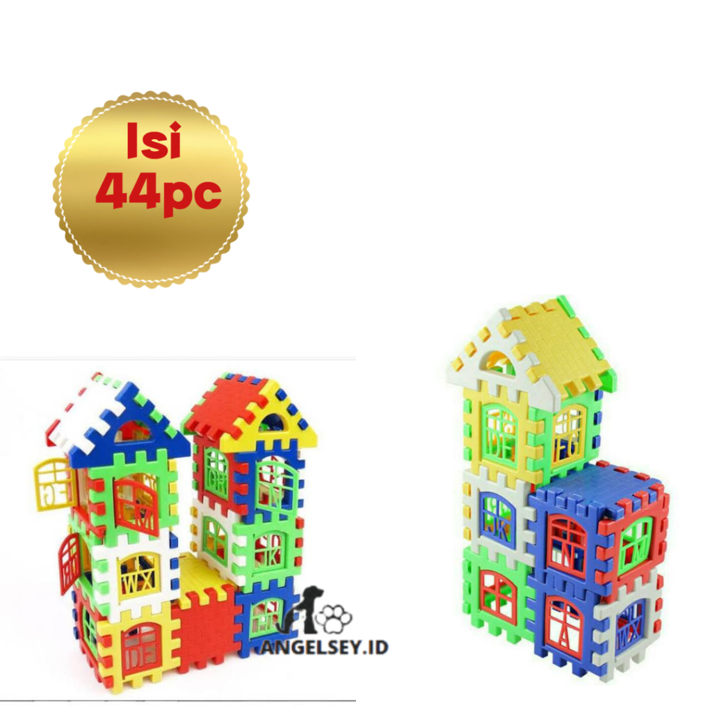 Jual Mainan Anak Edukasi Puzzle Rumah Puzzle Bangunan Rumah Isi 44 ...
