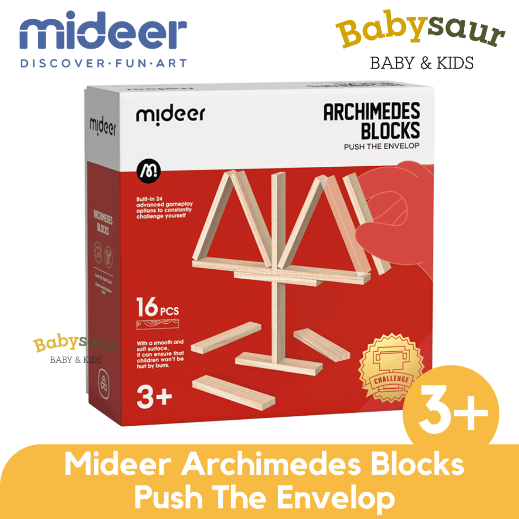 Jual Mideer Archimedes Blocks Push The Envelop Wooden Building Blocks ...