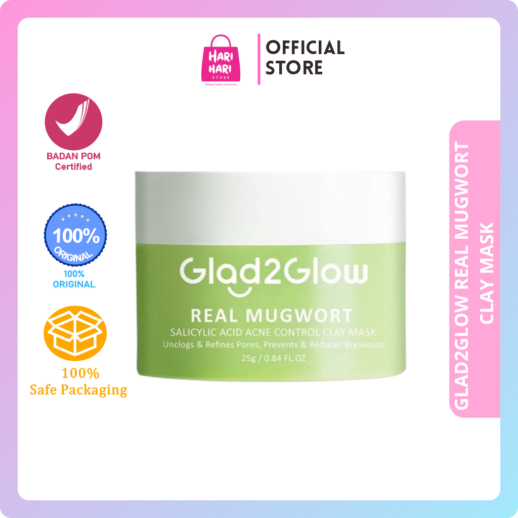 Jual GLAD2GLOW REAL MUGWORT CLAY MASK 30GR | Shopee Indonesia