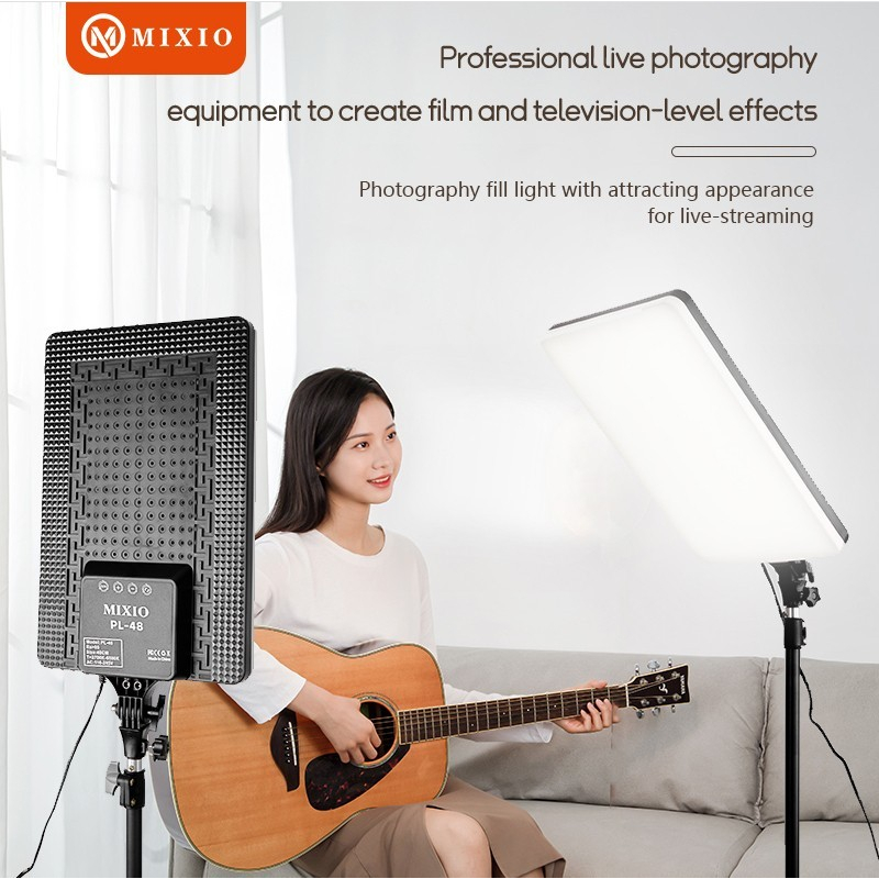 Jual MIXIO PL48 Lampu Foto LED Video Light LIVE STREAMING Ringlight 19 ...