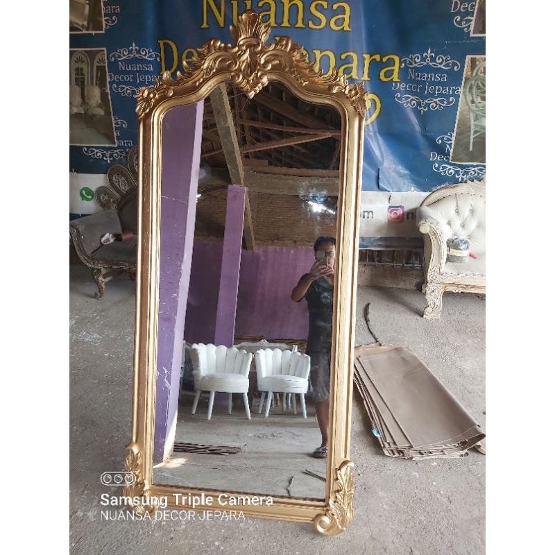Jual standing mirror/kaca decorasi pelaminan/figura kaca cermin ...